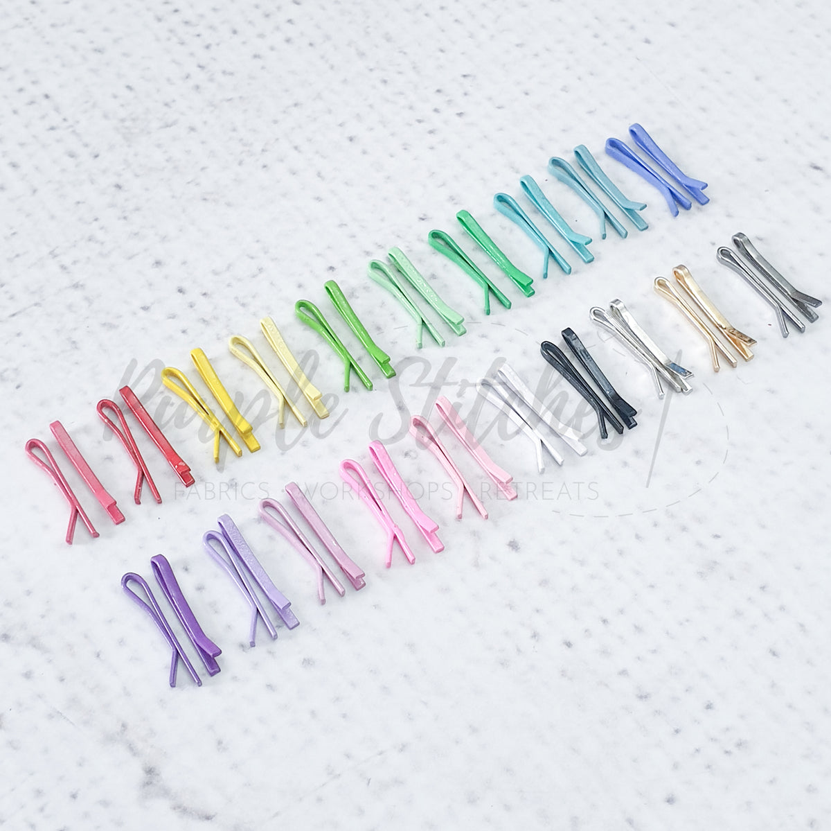 1.5cm Tiny Doll Hair Bobbin Clips – Purple Stitches