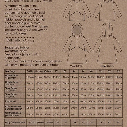 hooded tunic sewing pattern